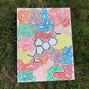 Wall Decor | Colorful Trippy Lsd Molecule Painting | Poshmark
